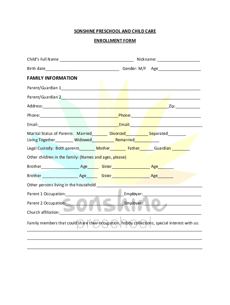 Fillable Online Preschool-Packet.pdf Fax Email Print - pdfFiller