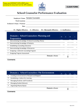Fillable Online School Counselor Performance Evaluation System Fax ...