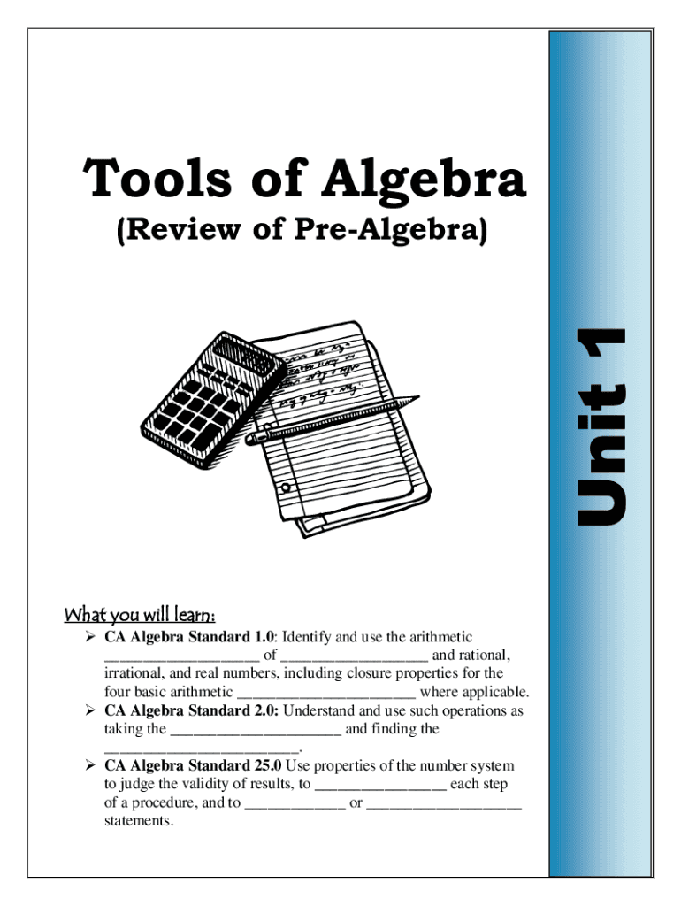 Fillable Online What is Pre-algebra? Topics, Formulas, Examples Fax ...