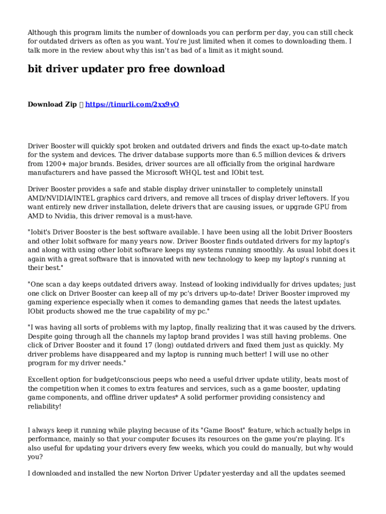 Fillable Online Bit Driver Updater Pro Free Download Fax Email Print ...