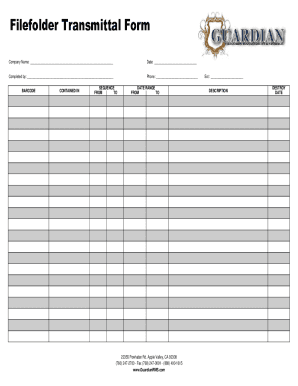Fillable Online File Folder transmittal form Fax Email Print - pdfFiller