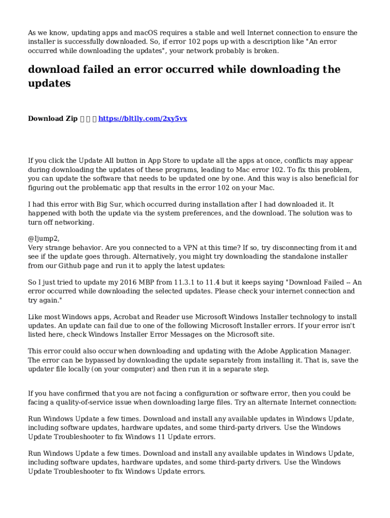 Fillable Online Download Failed An Error Occurred While Downloading The ...