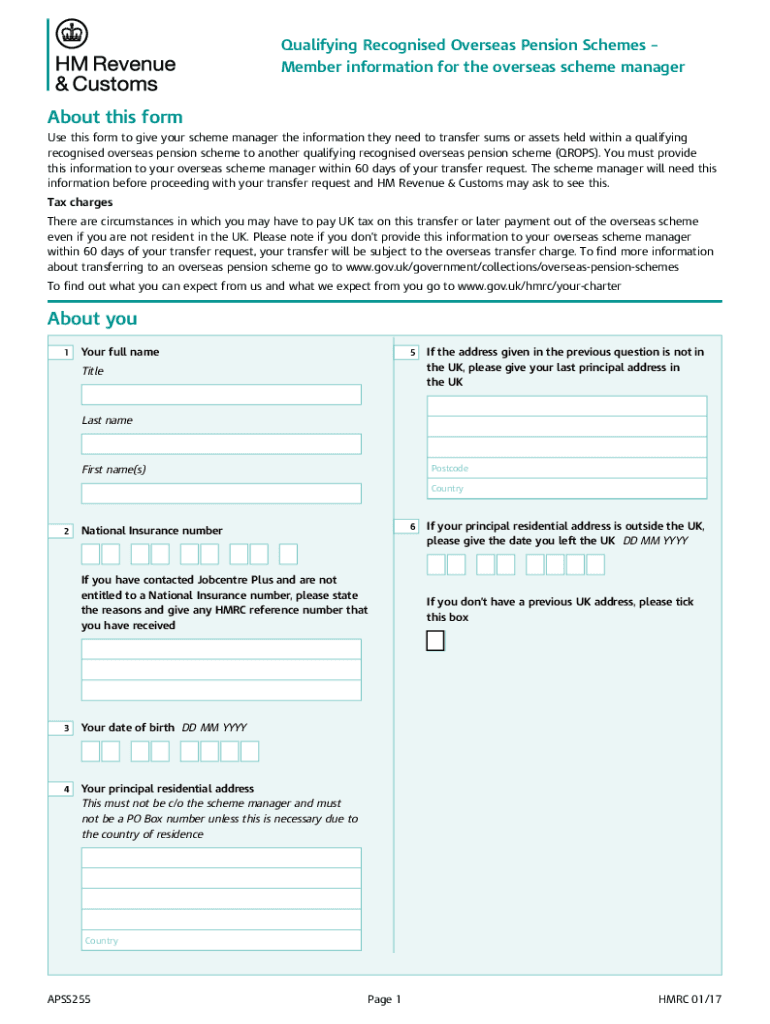 Fillable Online Free fillable Qualifying Recognised Overseas Pension ... Fax Email Print - pdfFiller