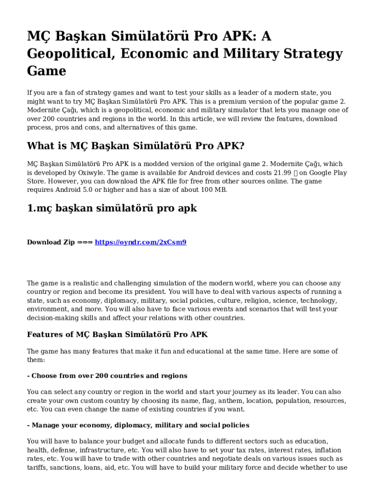 Fillable Online PG's Top 10 Best Political & Government Simulation ...