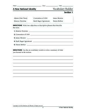 Fillable Online A New National Identity (Vocabulary/People) Flashcards Fax Email Print - pdfFiller