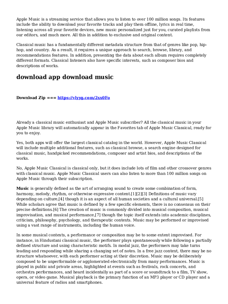 Fillable Online Download App Download Music Fax Email Print - pdfFiller