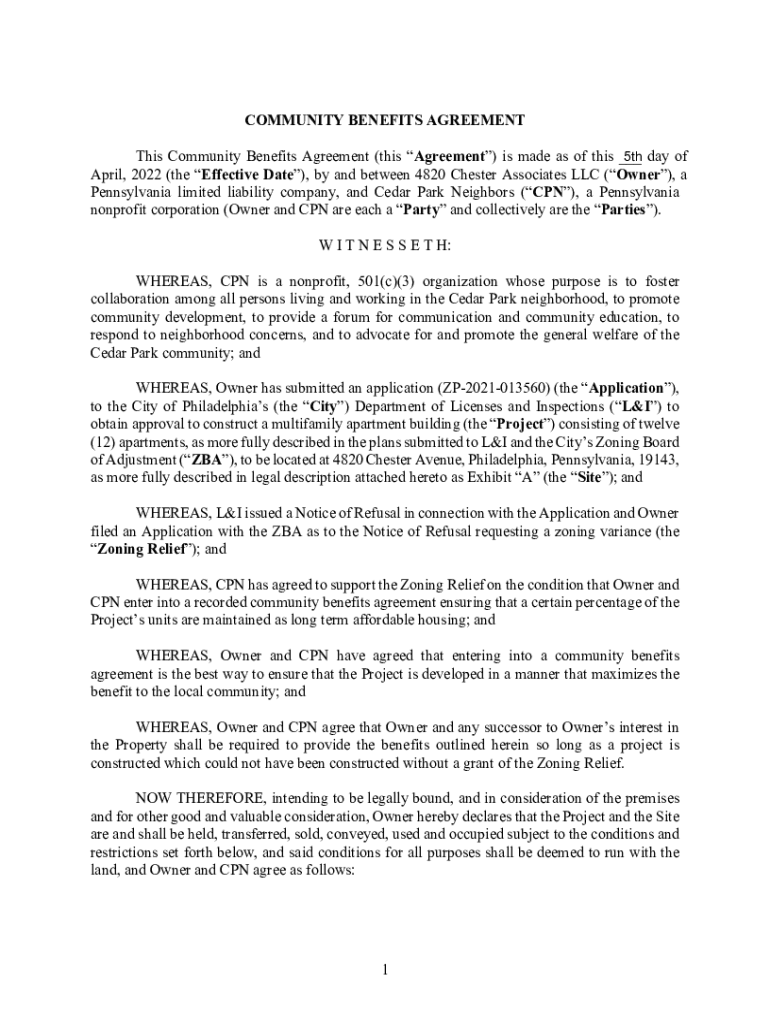 Fillable Online Community Benefits Agreement - California High Speed ...