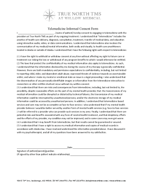 Fillable Online Updated Telemed Consent Form 4-8-20 (1) Fax Email Print - pdfFiller