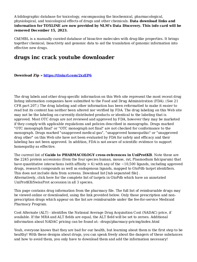 Fillable Online Toxicology Information Online (TOXLINE) - Dataset ...