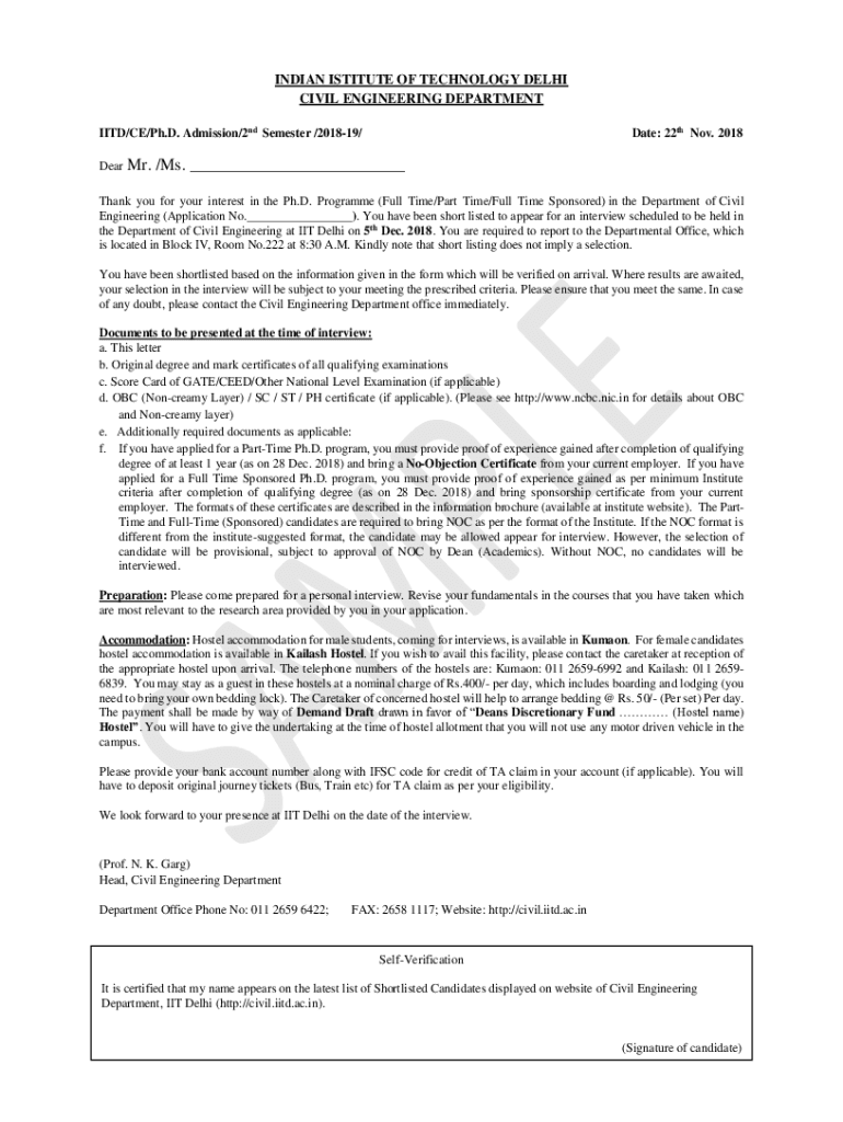 Fillable Online civil iitd ac Head, Civil Engg. IIT Bombay's Post ...