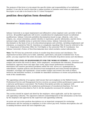 Fillable Online Position Description Form Download Fax Email Print ...