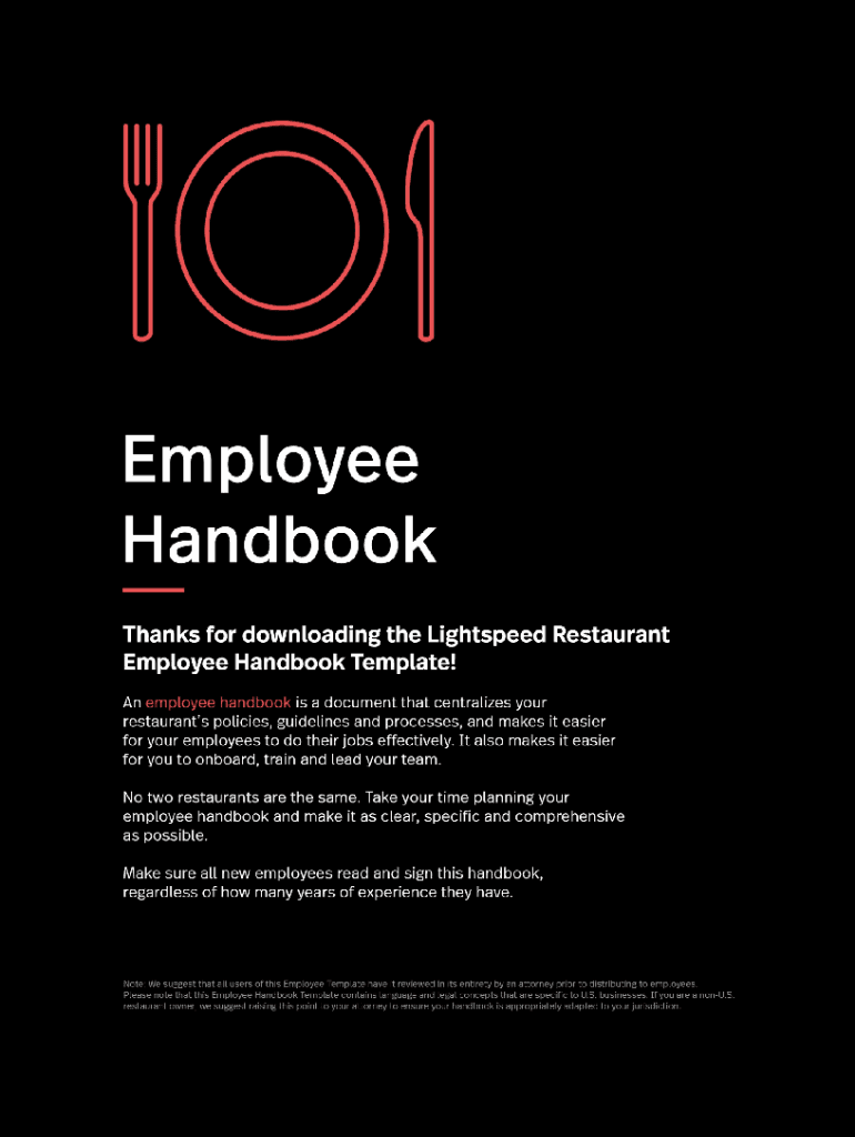 How To Write a Restaurant Employee Handbook Doc Template | pdfFiller