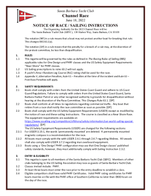 Fillable Online Notice of Race / Sailing Instructions Fax Email Print ...