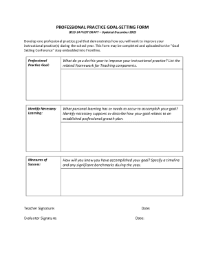 Fillable Online doe sd PROFESSIONAL PRACTICE GOAL-SETTING FORM Fax ...