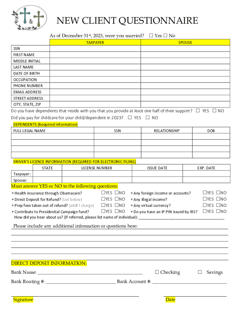 Fillable Online Ontario Divorce Questionnaire & Completion Guide Fax ...