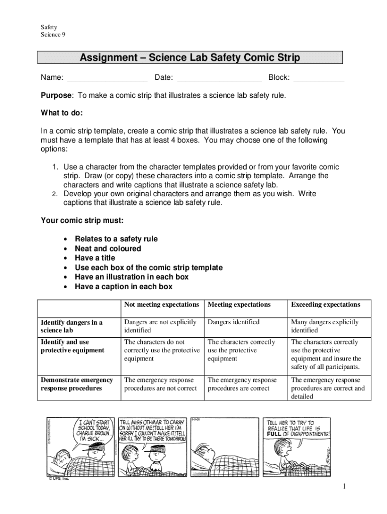Fillable Online Lab safety comic strip assignment Storyboard by ...