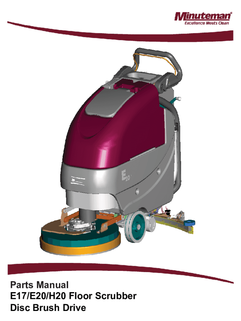 Fillable Online Parts Manual E17/E20/H20 Floor Scrubber Disc Brush Drive Fax Email Print - pdfFiller