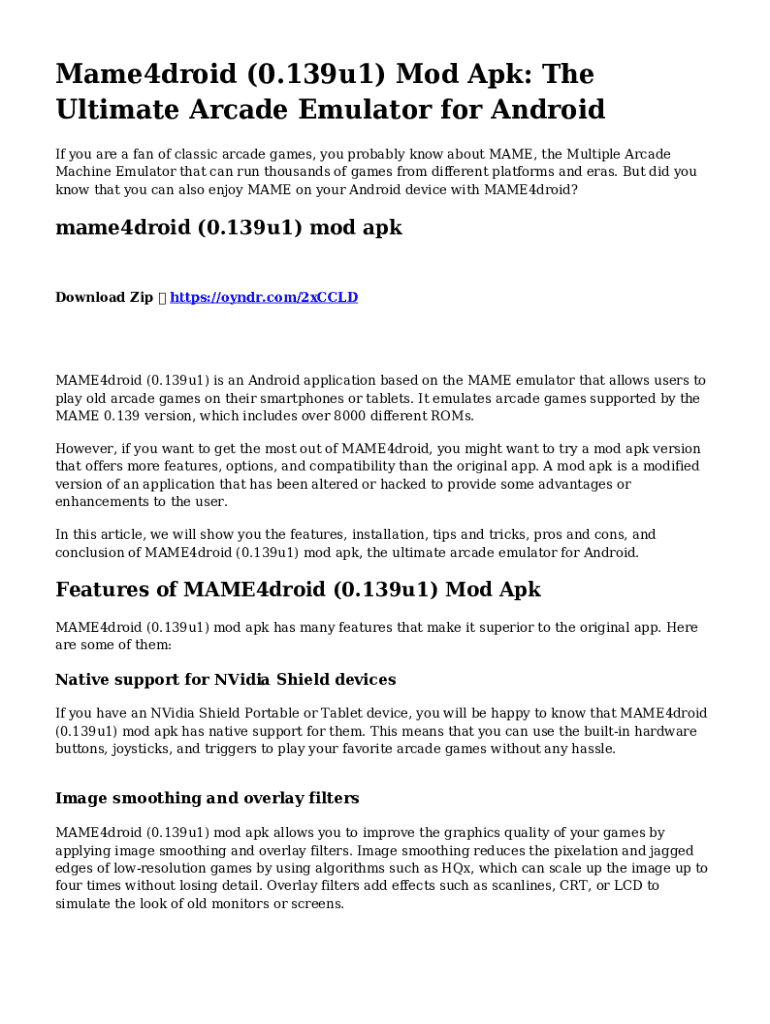 Fillable Online Let's talk about the old MAME versions/romsets. : r ...