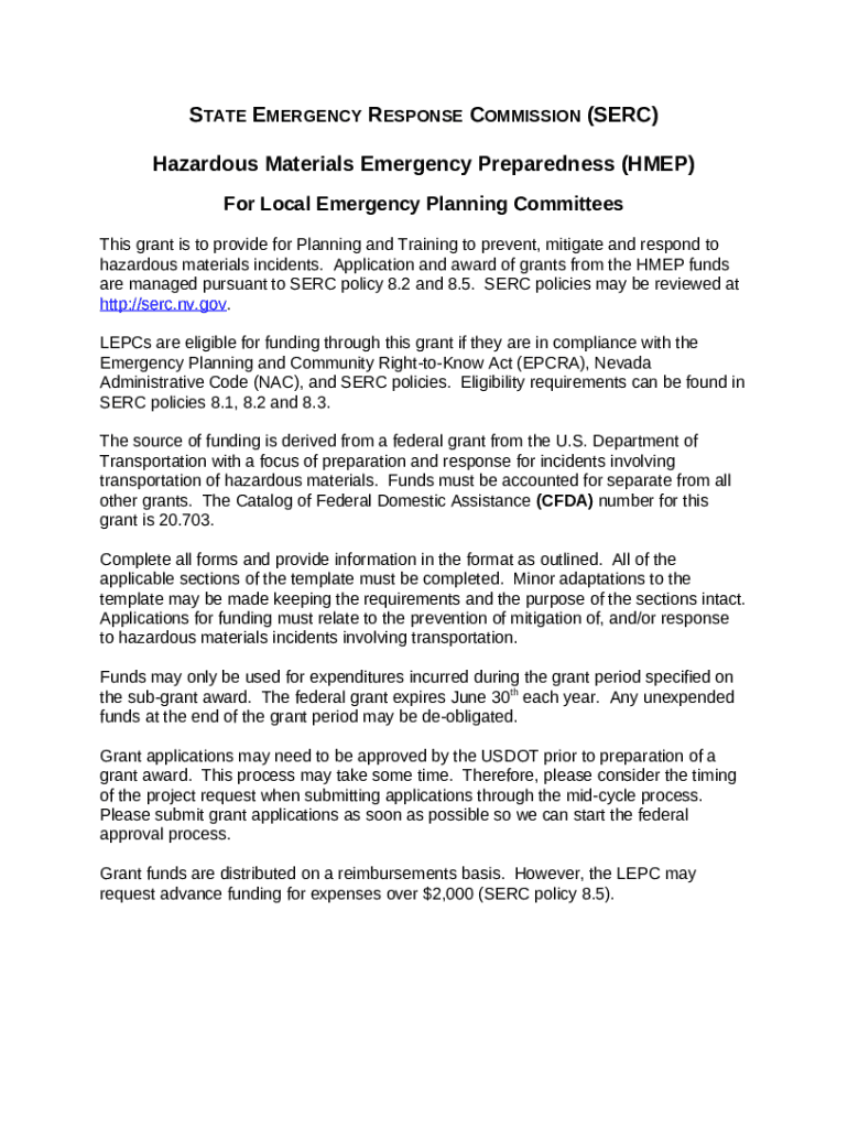 2020 Application - HMEP - LEPC - SERC - State of Nevada - serc nv Doc ...