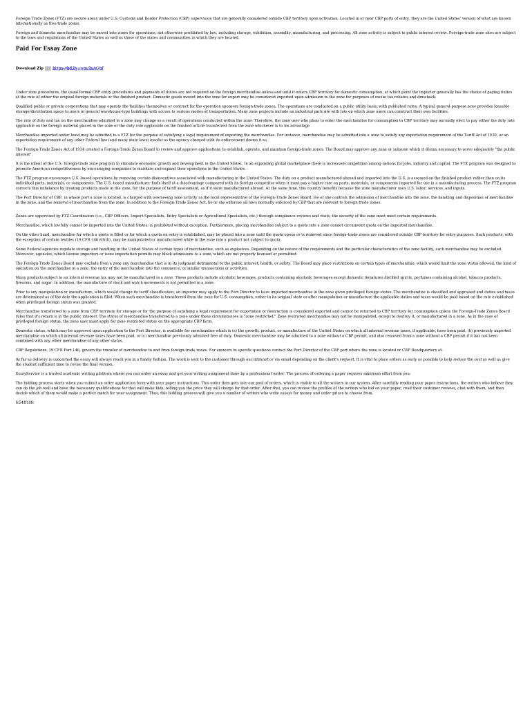 Fillable Online Foreign Trade Zones/Weekly Entry Filing Fax Email Print ...