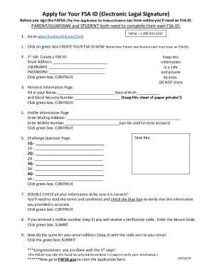 Fillable Online Apply for Your FSA ID (Electronic Legal Signature) Fax ...