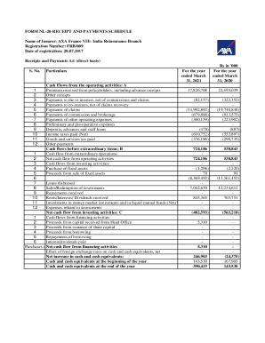 Fillable Online FORM NL-20-RECEIPT AND PAYMENTS SCHEDULE ... Fax Email Print - pdfFiller