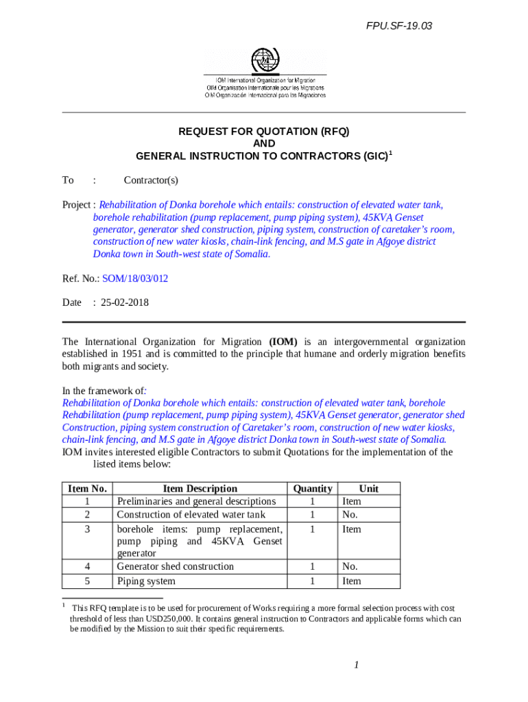 RFQ for the Construction of Roof Rain Water Harvesting ... Doc Template ...