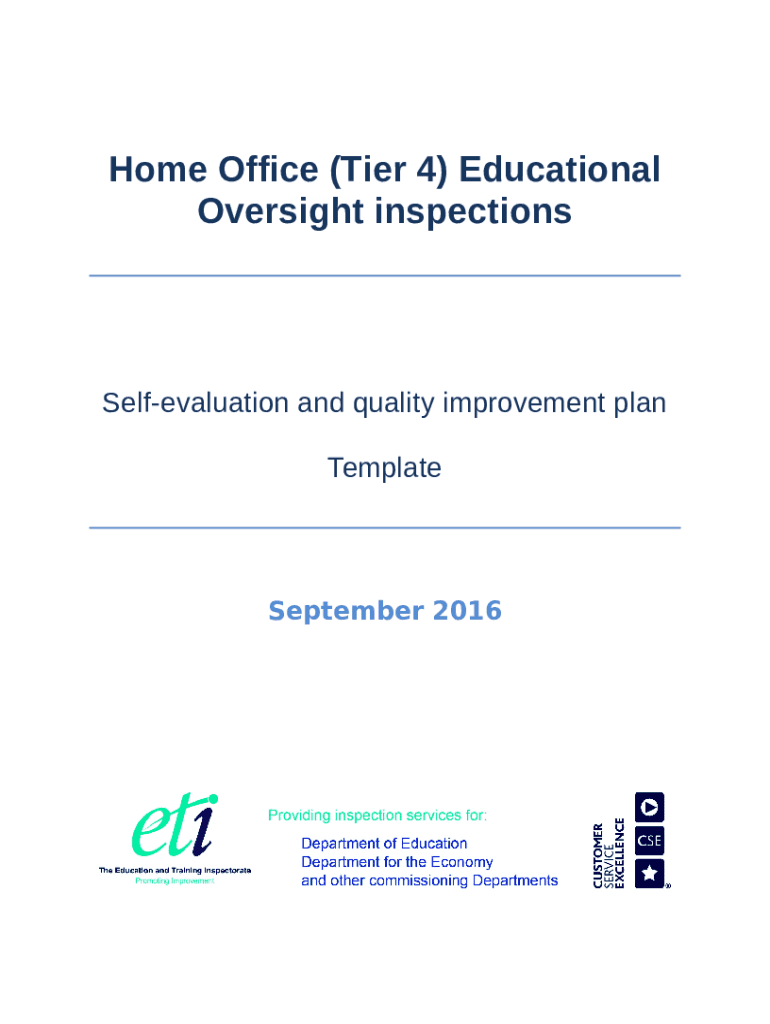 Self-evaluation and quality improvement plan template Doc Template ...