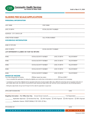 Fillable Online 2023-2024 Best in Class Monthly Sliding Fee Scale Fax ...