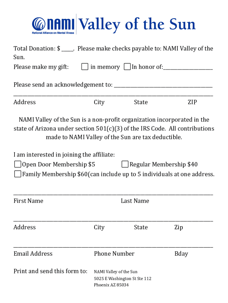 Fillable Online Donate in memory Fax Email Print - pdfFiller