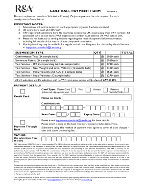 Fillable Online Golf Ball Payment Form Fax Email Print - pdfFiller