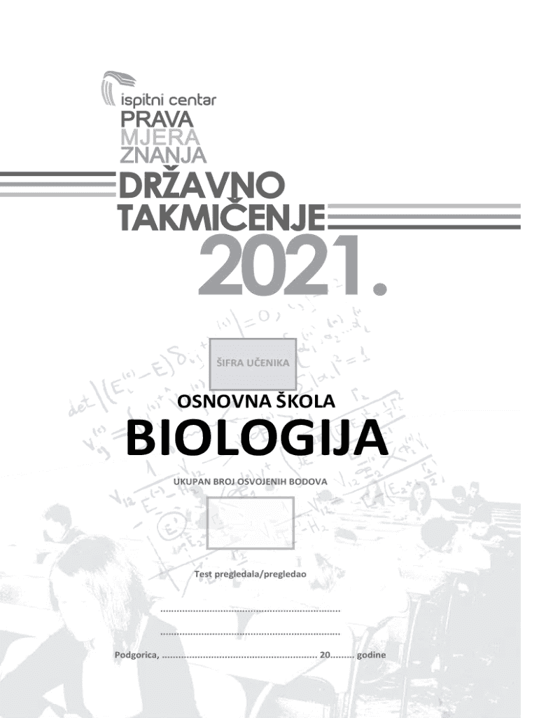Fillable Online 1) Koji od ispod navedenih organizama je prvi nastao ...