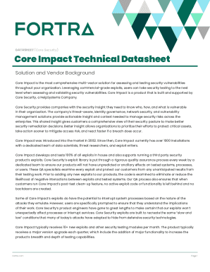 Fillable Online Core Impact Pro Data SheetPDF Fax Email Print - pdfFiller