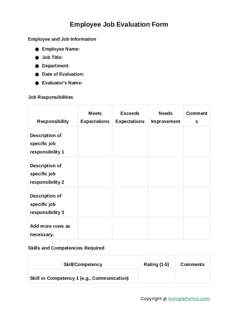 How to Write an Employee Evaluation (Template) Doc Template | pdfFiller