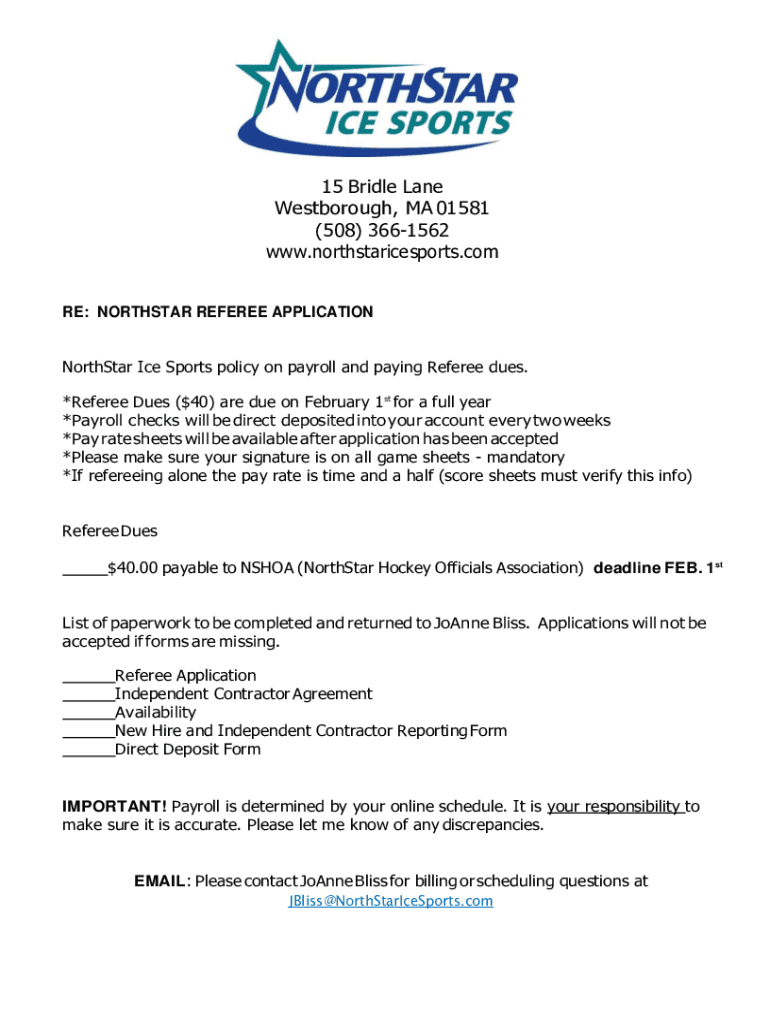 Fillable Online Referee Application - Westborough Fax Email Print ...