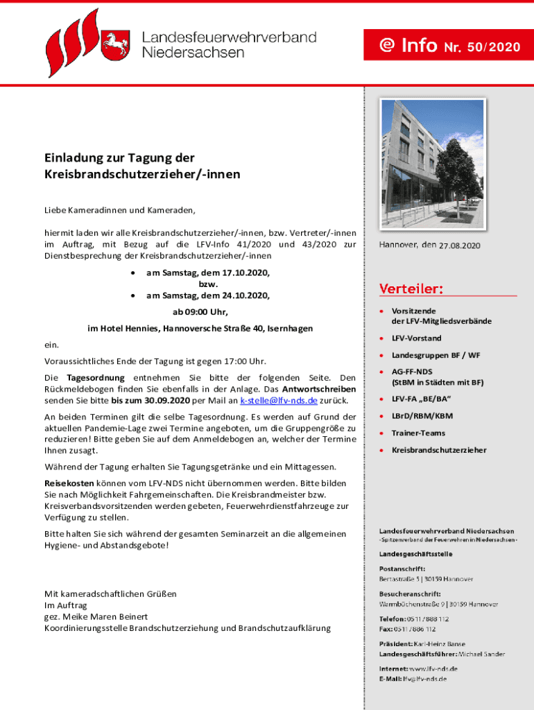 Ausfüllbar Online Einladung zur Tagung der Fax Email Drucken - pdfFiller