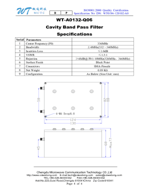 Cavity Band Pass Filter Specifications 336MHz ISO9001:2000 Quality ...