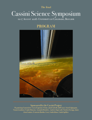 Fillable Online Cassini Science Symposium Fax Email Print - pdfFiller