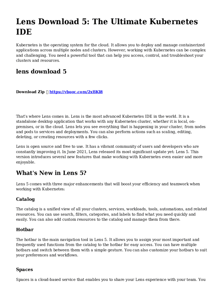 Fillable Online A visual guide to Lens: A new way to see Kubernetes Fax ...