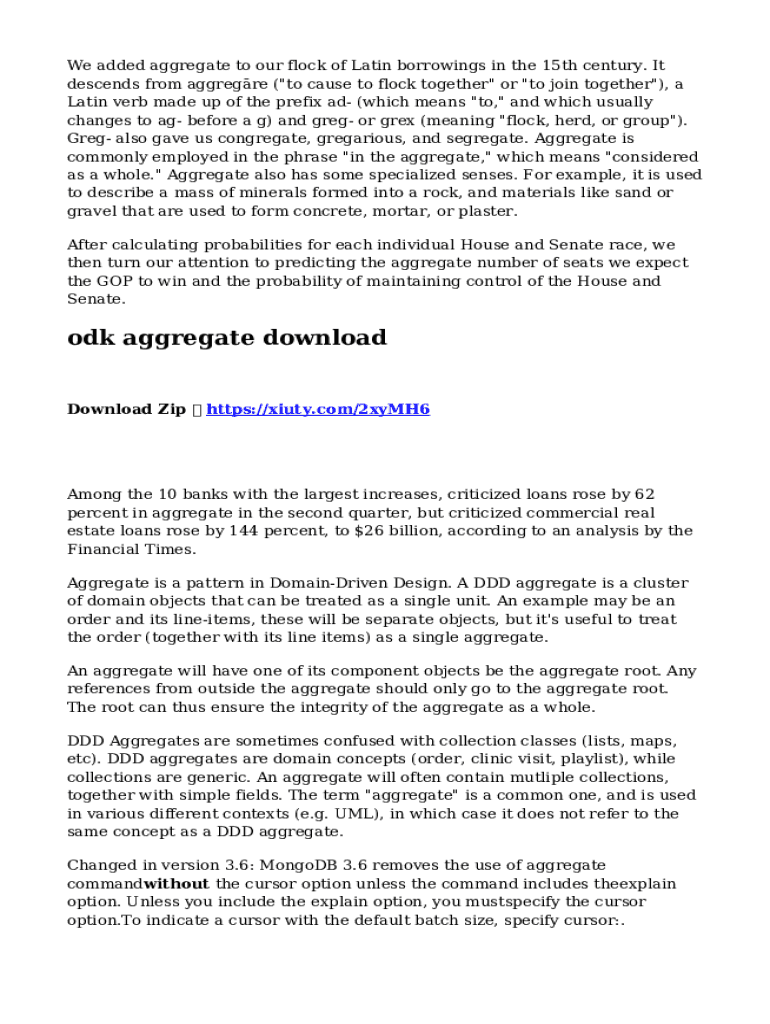 Fillable Online Odk Aggregate Download Fax Email Print - pdfFiller