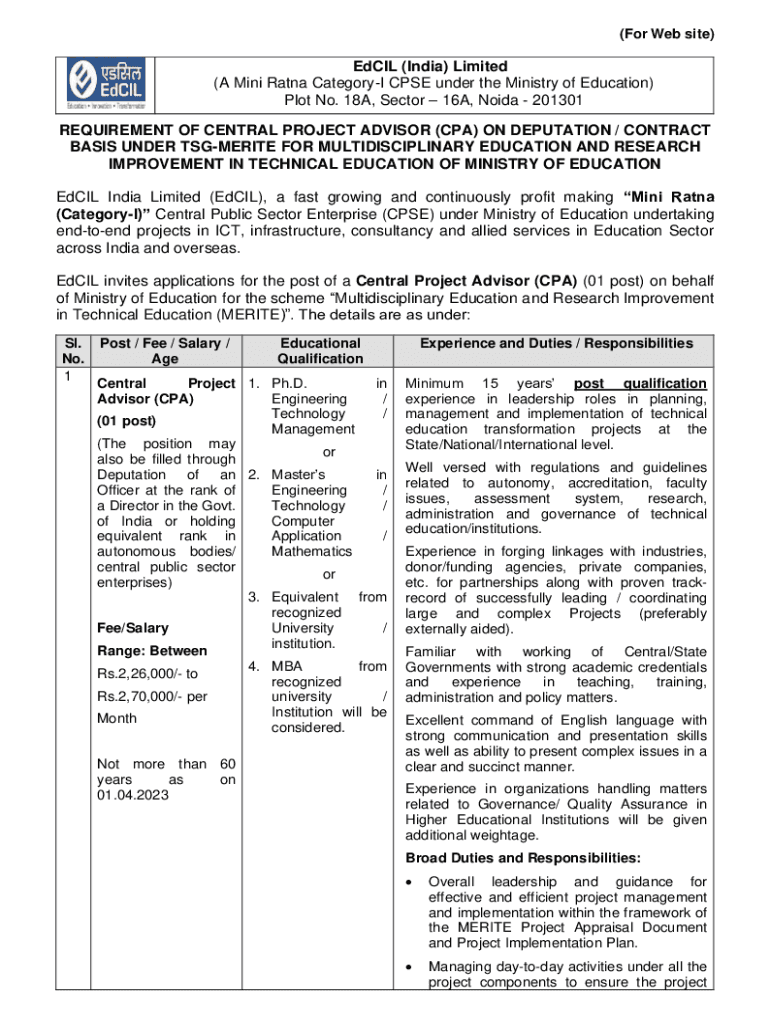 Fillable Online A "Mini Ratna Category-I " Cpse of Govt. of IndiaPDF Fax Email Print - pdfFiller