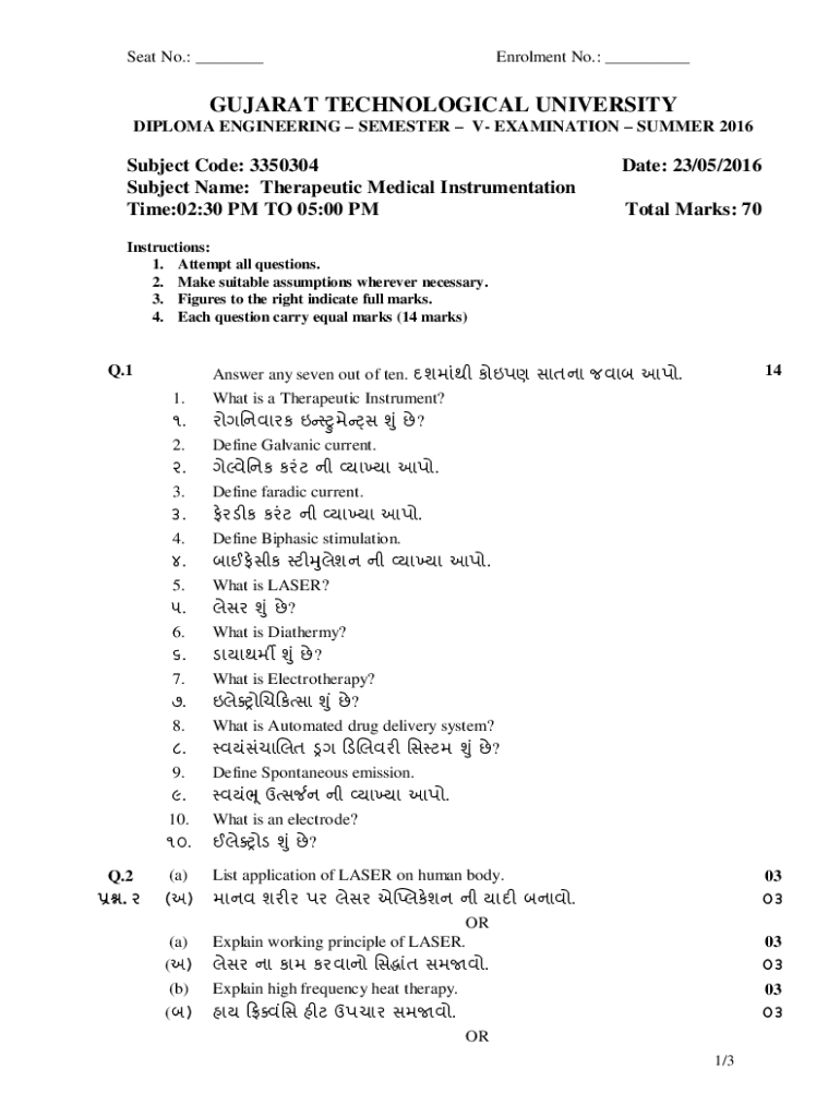 Fillable Online Subject Code: 3350304 Fax Email Print - pdfFiller