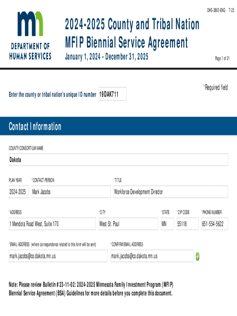 Fillable Online 2024-2025 County and Tribal Nation MFIP Biennial ...