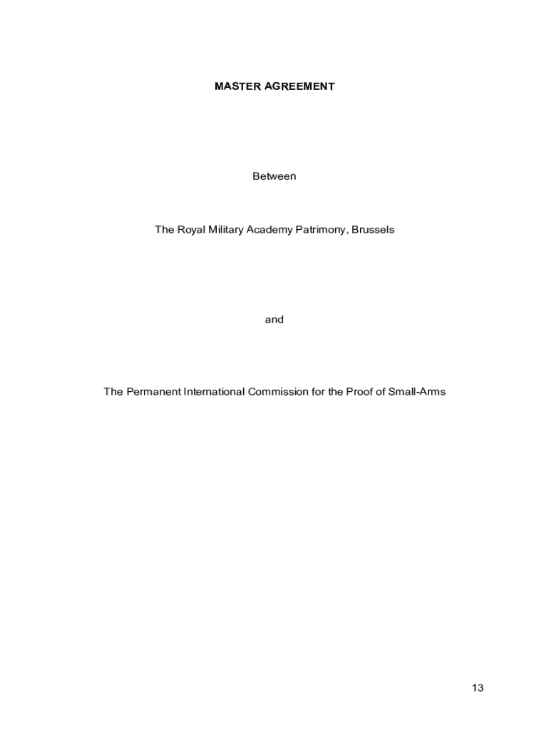Fillable Online 13 MASTER AGREEMENT Between The Royal Military ...