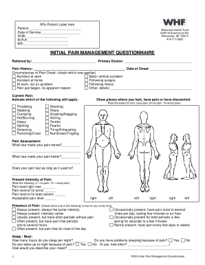 Fillable Online PATIENT SELF-ASSESSMENTPAIN MANAGEMENT Fax Email Print ...
