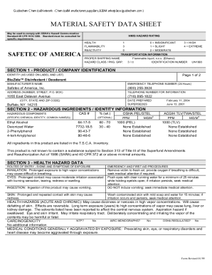 BioZide Disinfectant Deodorant MSDS 2004 - Safety Information ...
