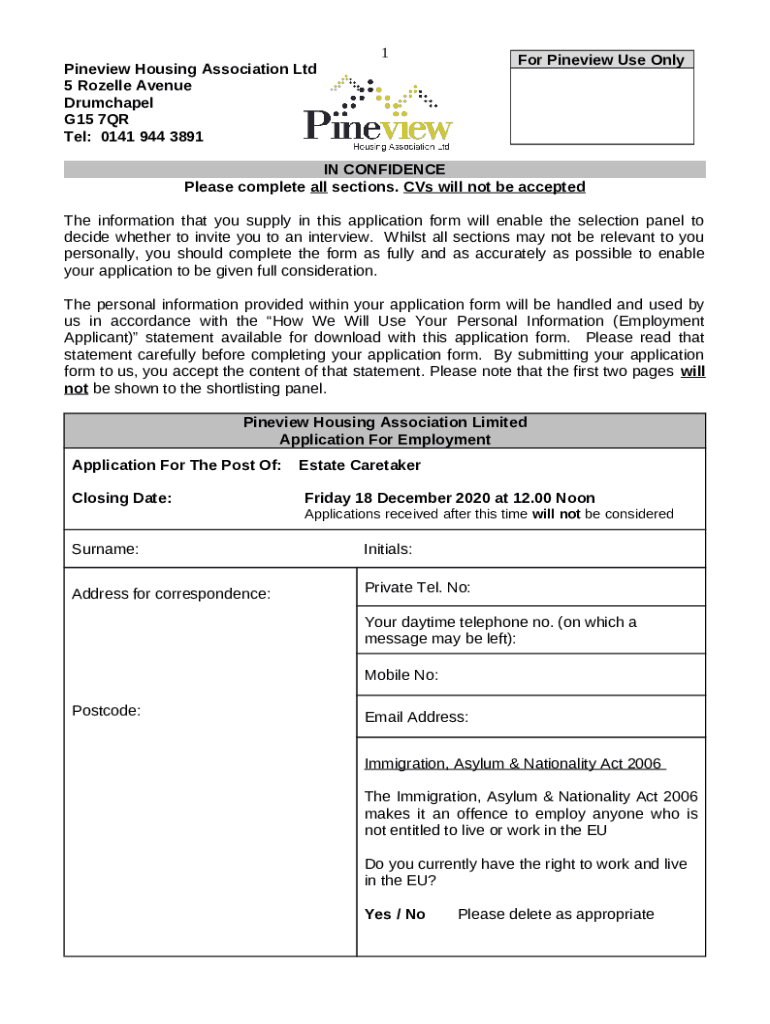 Online Pineview Housing Association Ltd, 5 ... Doc Template | pdfFiller