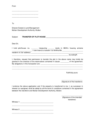 Fillable Online MDA Forms (Estate & Land Management). Application for ...