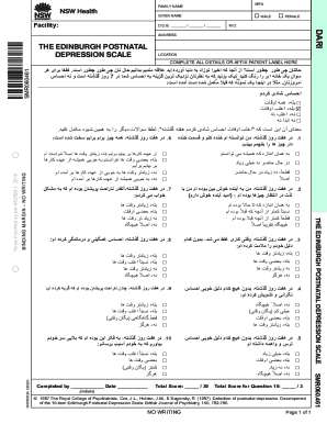 Fillable Online Edinburgh Postnatal Depression Scale (EPDS)MHCS Fax ...