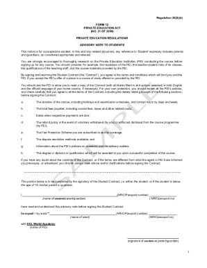 Fillable Online 1 Regulation 25(5)(b) FORM 12 PRIVATE EDUCATION ACT (NO ...